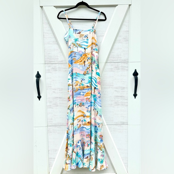 True Destinations | Dresses | True Destinations Blue Beach Fun Maxi ...
